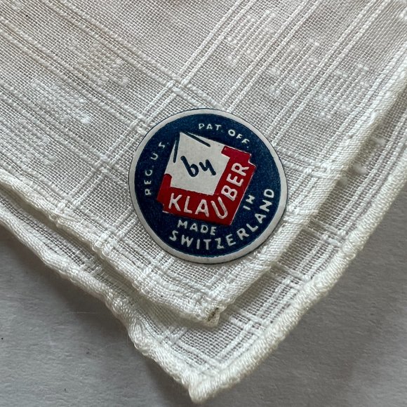 Klauber | Accessories | Vintage Klauber Handkerchief Swissmade White ...